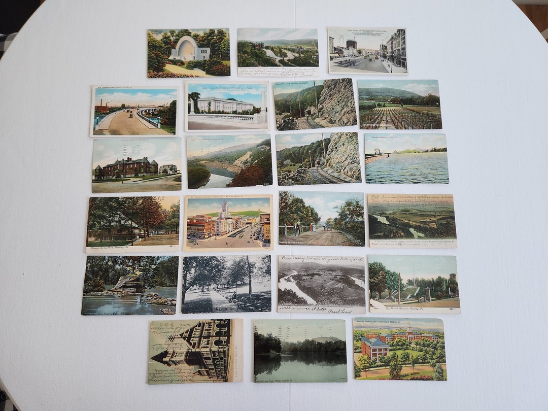 Antique Reading Postcards - Set of 22 - Vintage Pennsylvania City ...