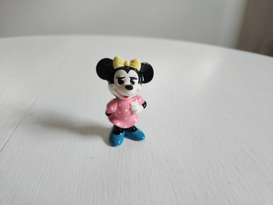 Vintage Minnie Mouse Ceramic Figurine --- Retro Disney Character Figure ...