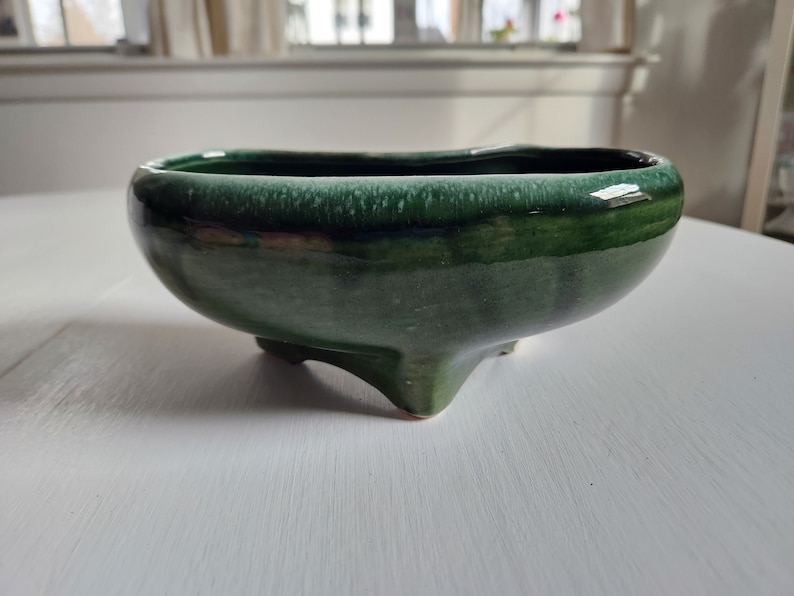 Vintage Cookson Pottery 2298 Pine Green Bean-shaped Planter - Etsy