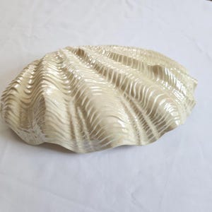 Vintage Lustreware Clamshell Large Ceramic Dish -- Retro Pearlized ...