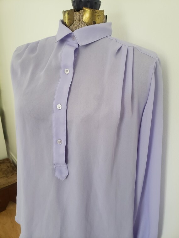 Vintage David Matthew Sheer Lilac Purple Blouse --- R… - Gem