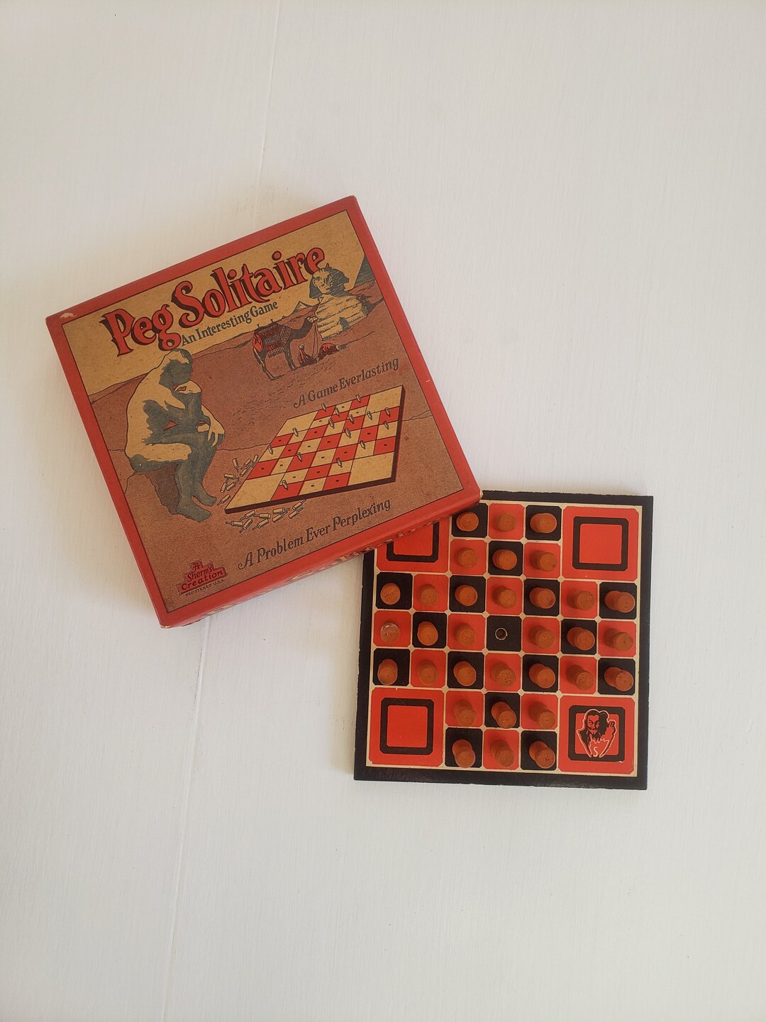 Vintage Peg Solitaire Game Retro Sherms Travel Tabletop - Etsy