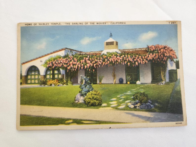 Vintage Home of Shirley Temple Linen Finish Postcard --- Retro 1930s ...
