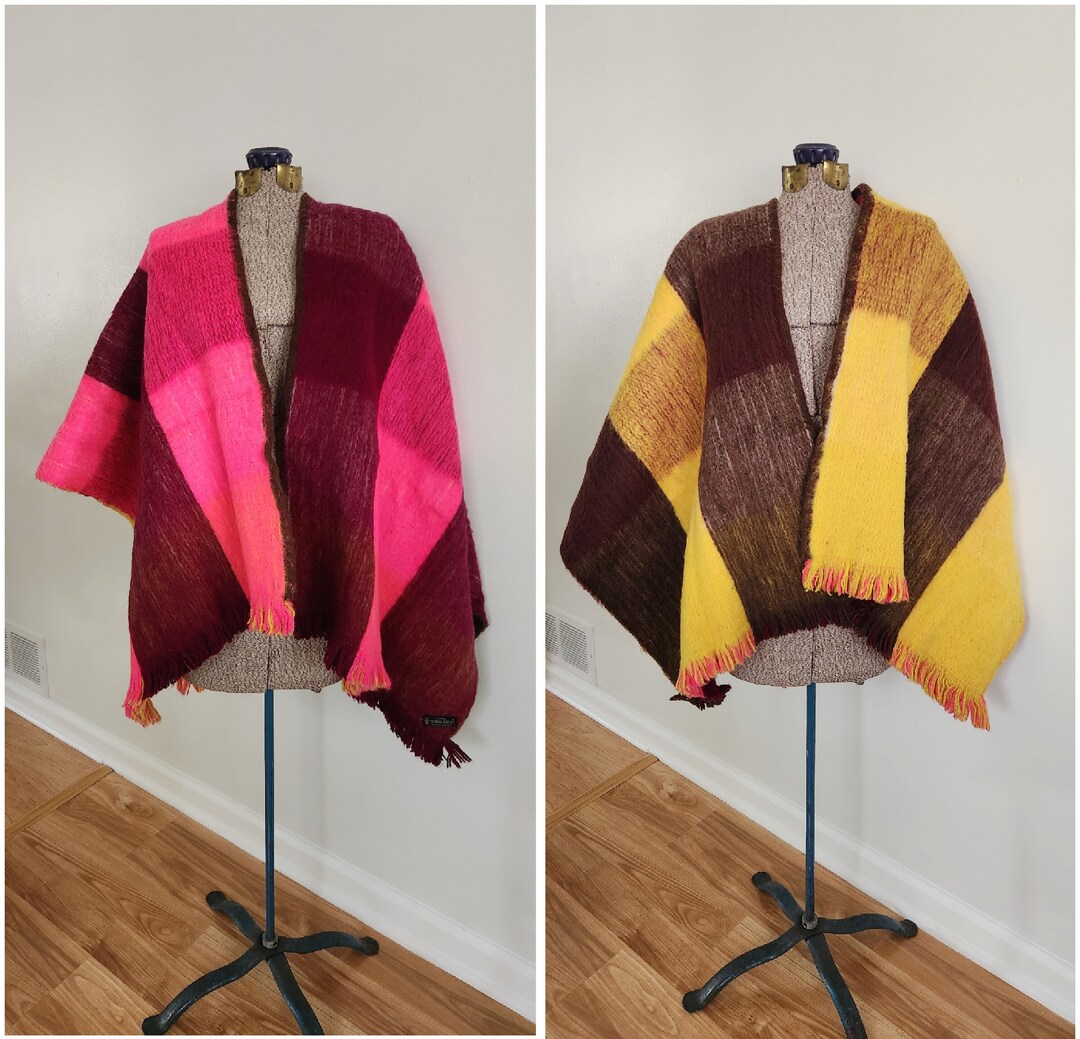 Vintage Ruana Marulanda Producto Hervalds Double Sided Poncho --- Retro ...