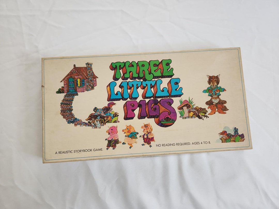Vintage Three Little Pigs Board Game --- Retro 1970s Selchow & Righter ...