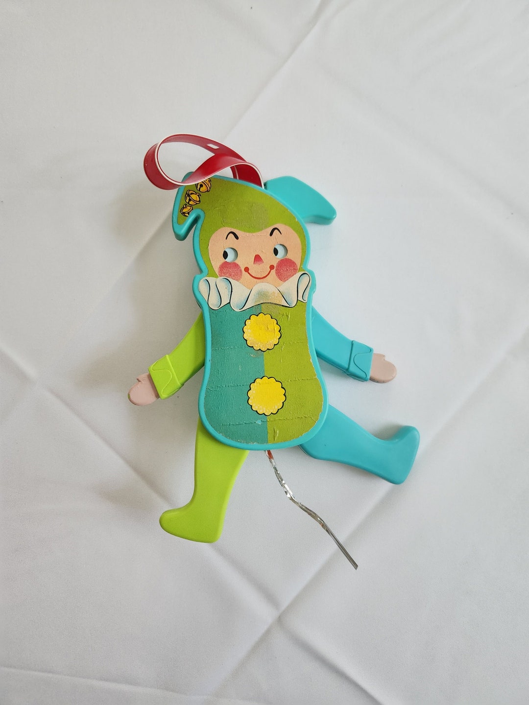 Vintage Fisher-price Jolly Jumping Jack --- Retro 1960s 1970s Harlequin ...