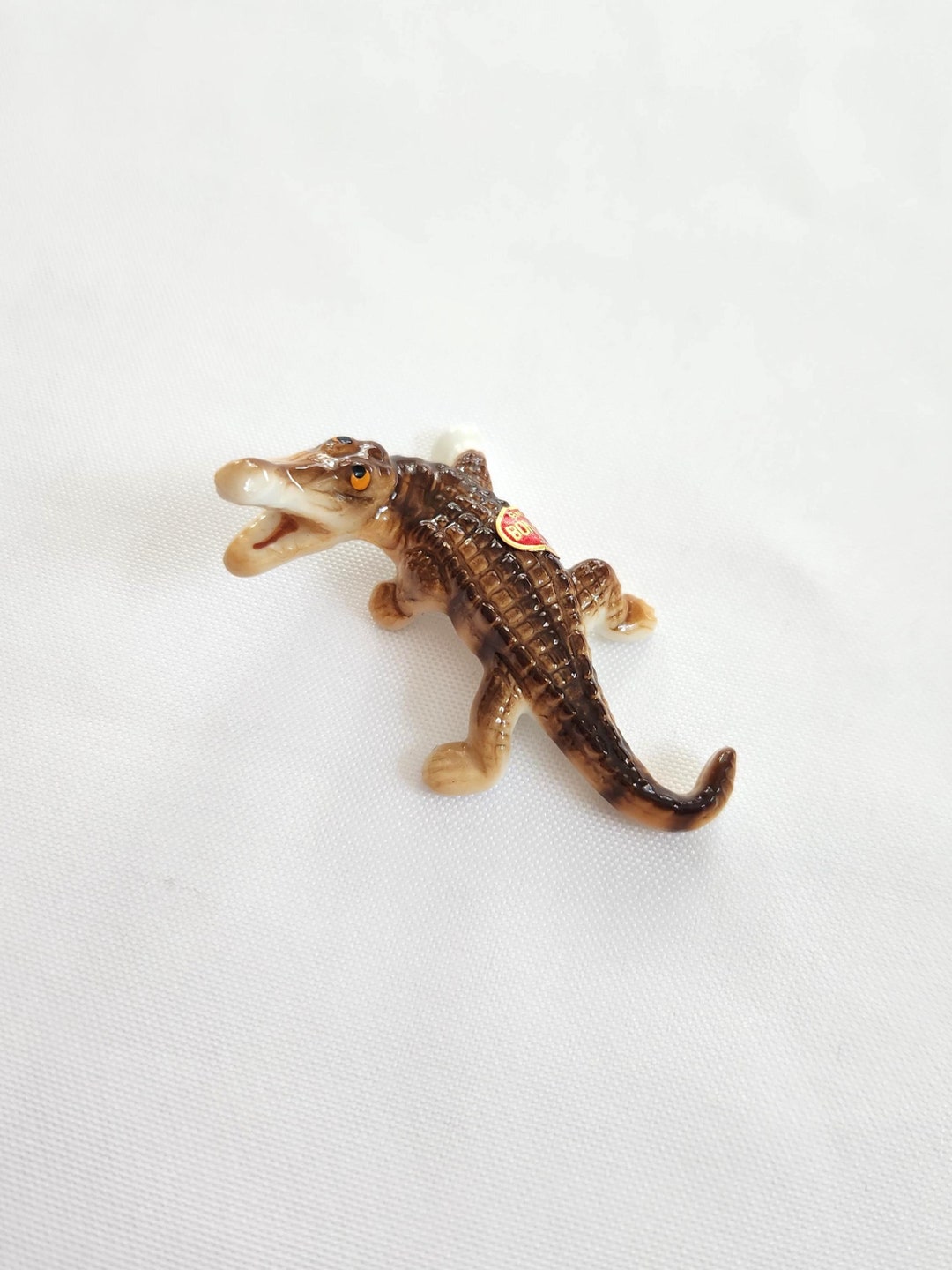 Vintage Tiny Crocodile Bone China Miniature Figurine --- Retro Mini ...