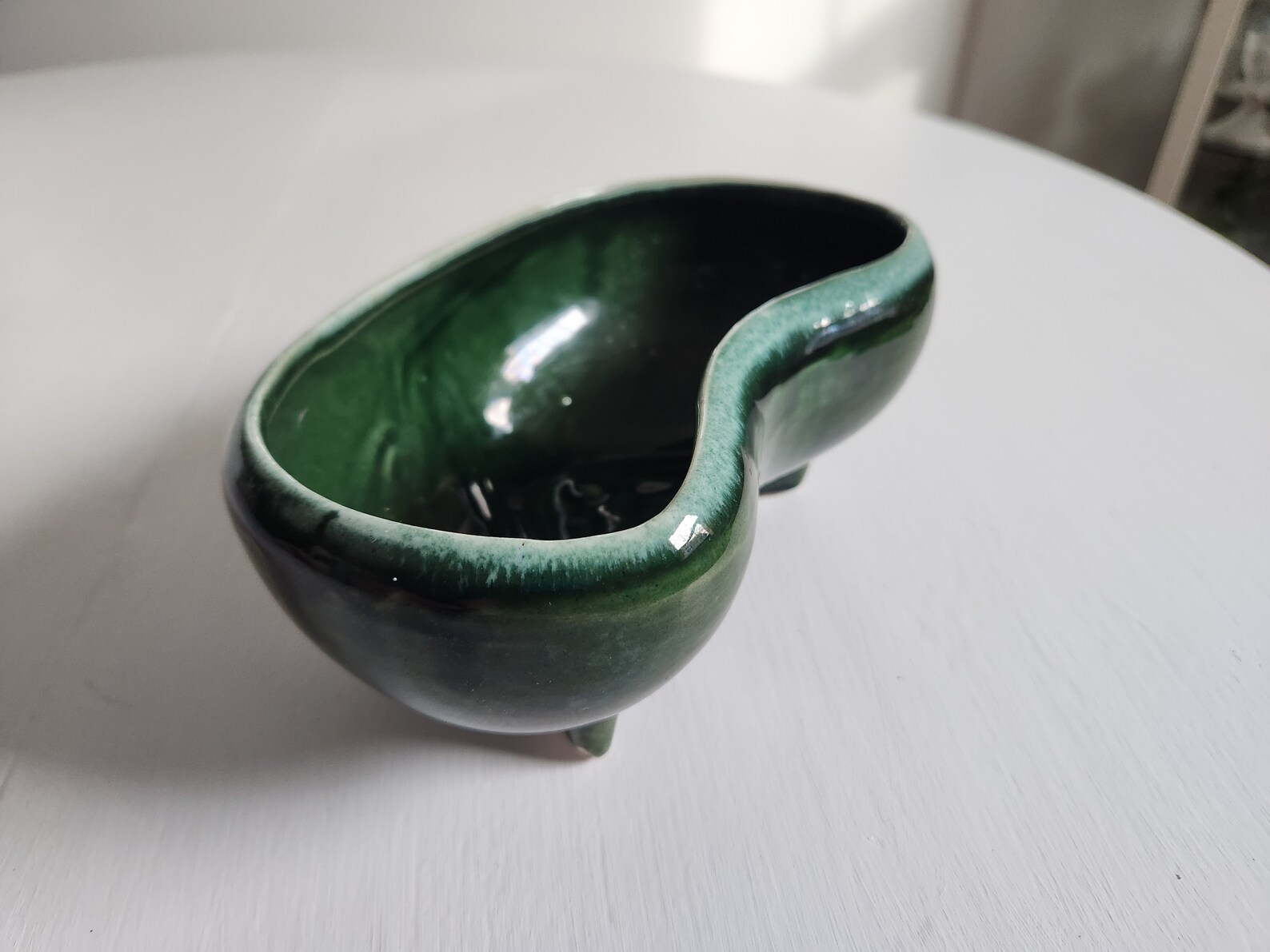 Vintage Cookson Pottery 2298 Pine Green Bean-shaped Planter - Etsy