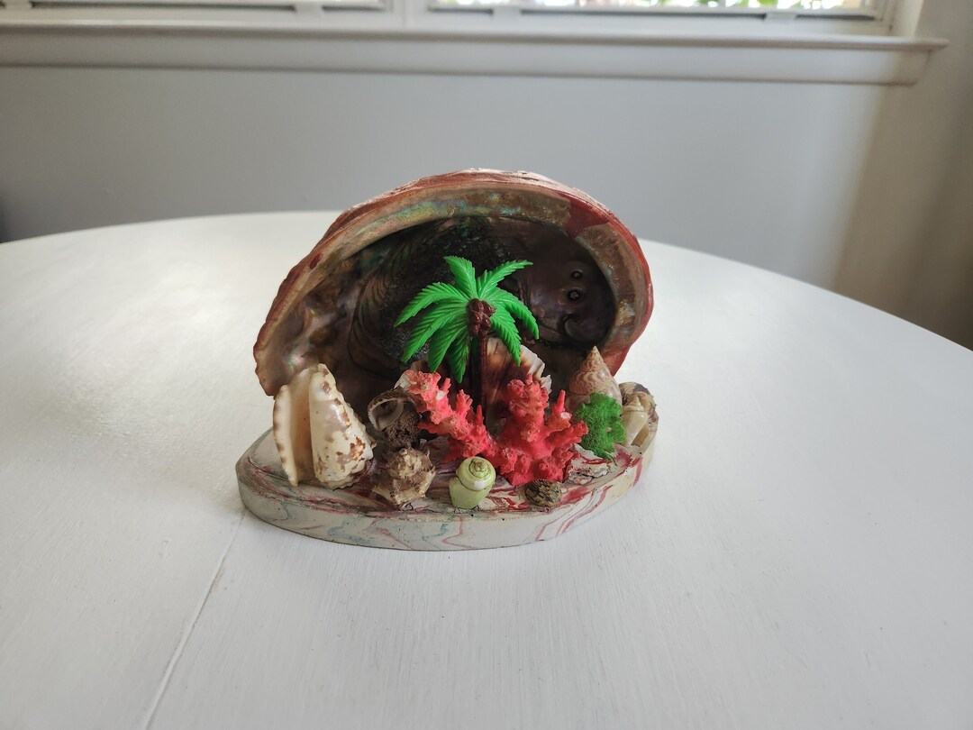 Vintage Seashell Bandshell Art Piece --- Aquarium Terrarium Fairy ...