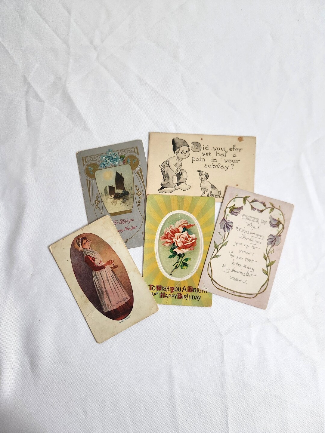 Antique 1910s Postcards Instant Collection - Set of Five - Vintage ...