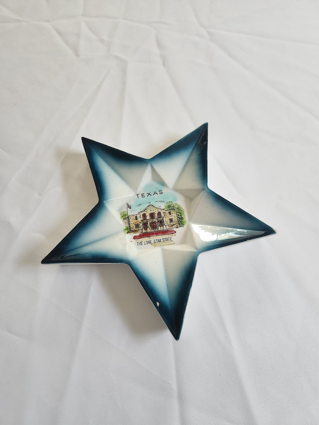 Vintage Texas Star-shaped Ceramic Dish Retro Lone Star State Alamo ...