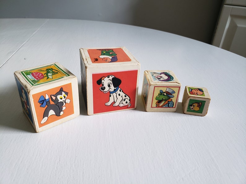 Vintage Walt Disney Characters Stacking Nesting Blocks | Etsy