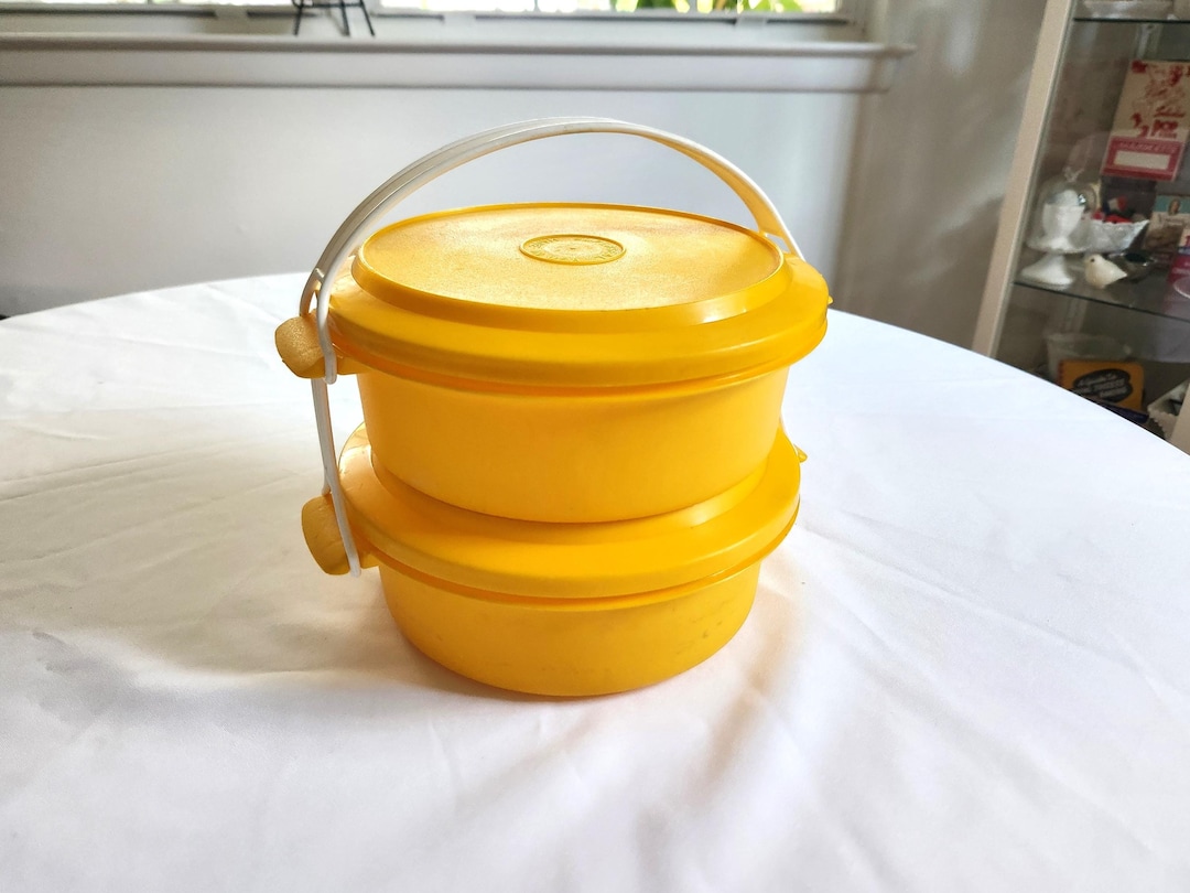 Vintage Superseal Marigold Yellow Plastic Containers With Carrying ...