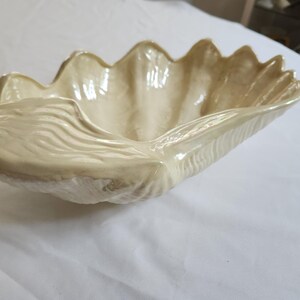 Vintage Lustreware Clamshell Large Ceramic Dish -- Retro Pearlized ...