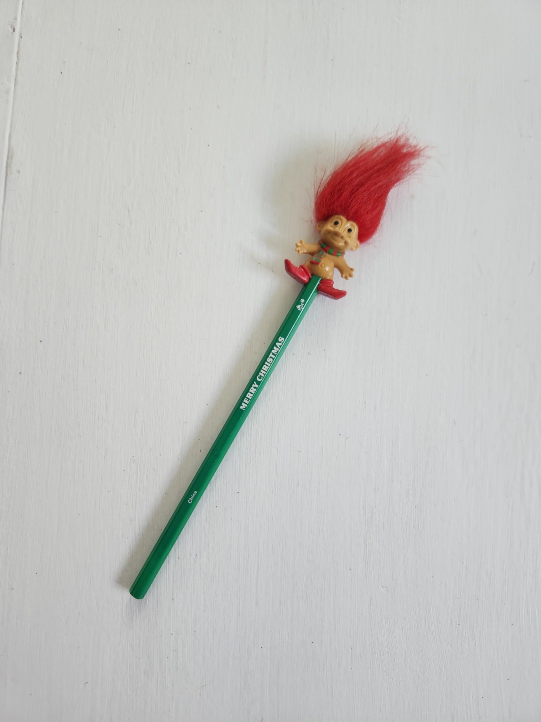 Vintage Christmas Elf Troll Pencil With Topper --- Retro Russ Trolls ...