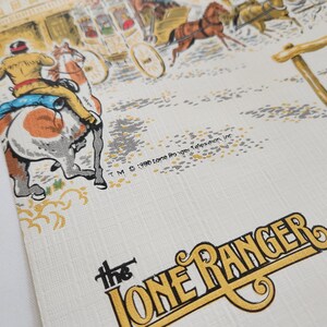 Vintage Lone Ranger Textured Wallpaper -- Retro 1980s Cowboy Wild West ...