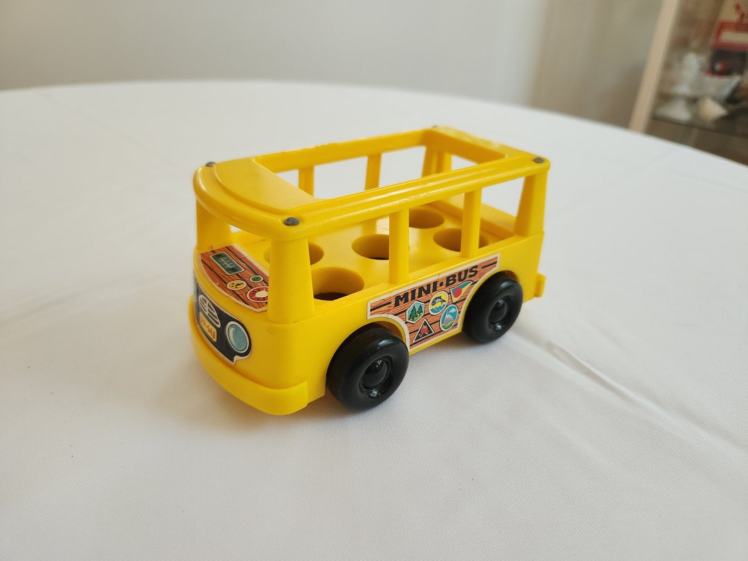 Vintage Little People Yellow Mini Bus Retro 1960s Fisher-price Classic ...