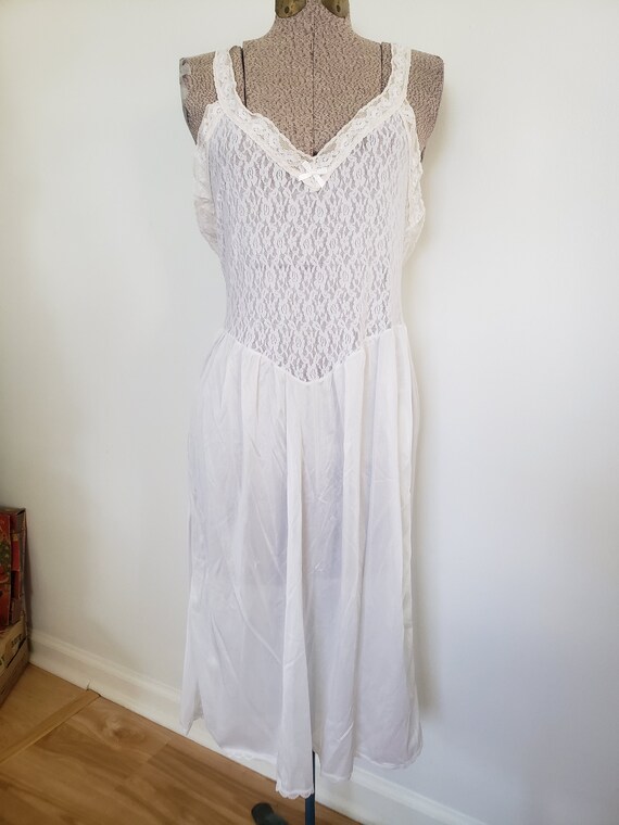 Vintage Lady Ronte White Lacy Negligee Nightie Dress … - Gem