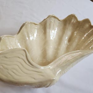 Vintage Lustreware Clamshell Large Ceramic Dish -- Retro Pearlized ...