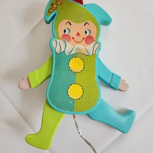 Vintage Fisher-price Jolly Jumping Jack --- Retro 1960s 1970s Harlequin ...