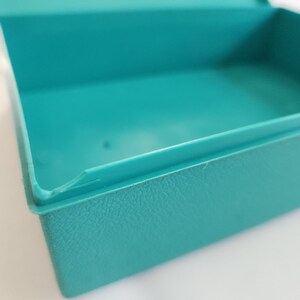 Vintage School Box Teal Plastic Supplies Container - Retro Childrens ...