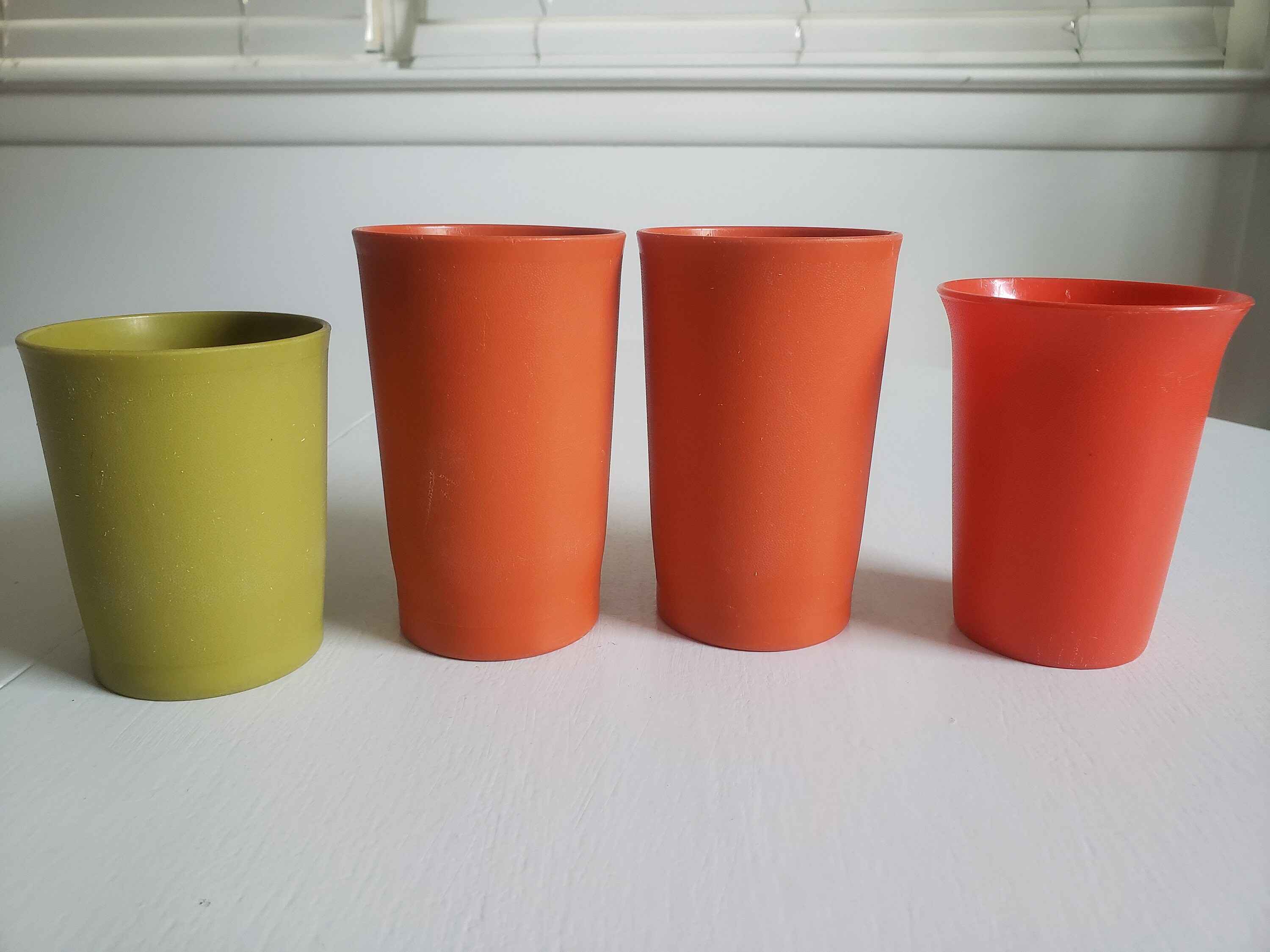 Tupperware Tumblers 8 ounce Harvest Colors Vintage Set of 4 Drinkware ...