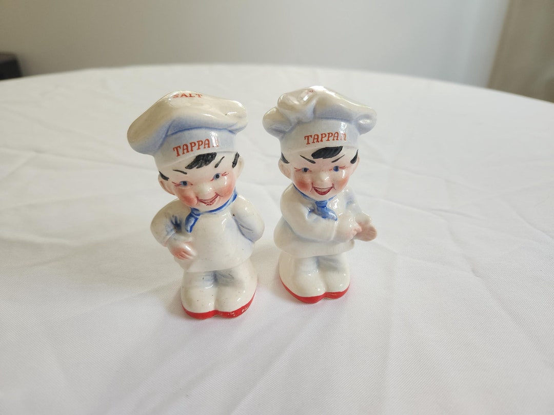 Vintage Tappan Appliance Advertising Ceramic Chef Salt & Pepper Shakers ...