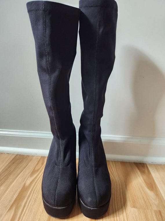 Vintage Black Chunky Platform High Sock Books -- Retr… - Gem