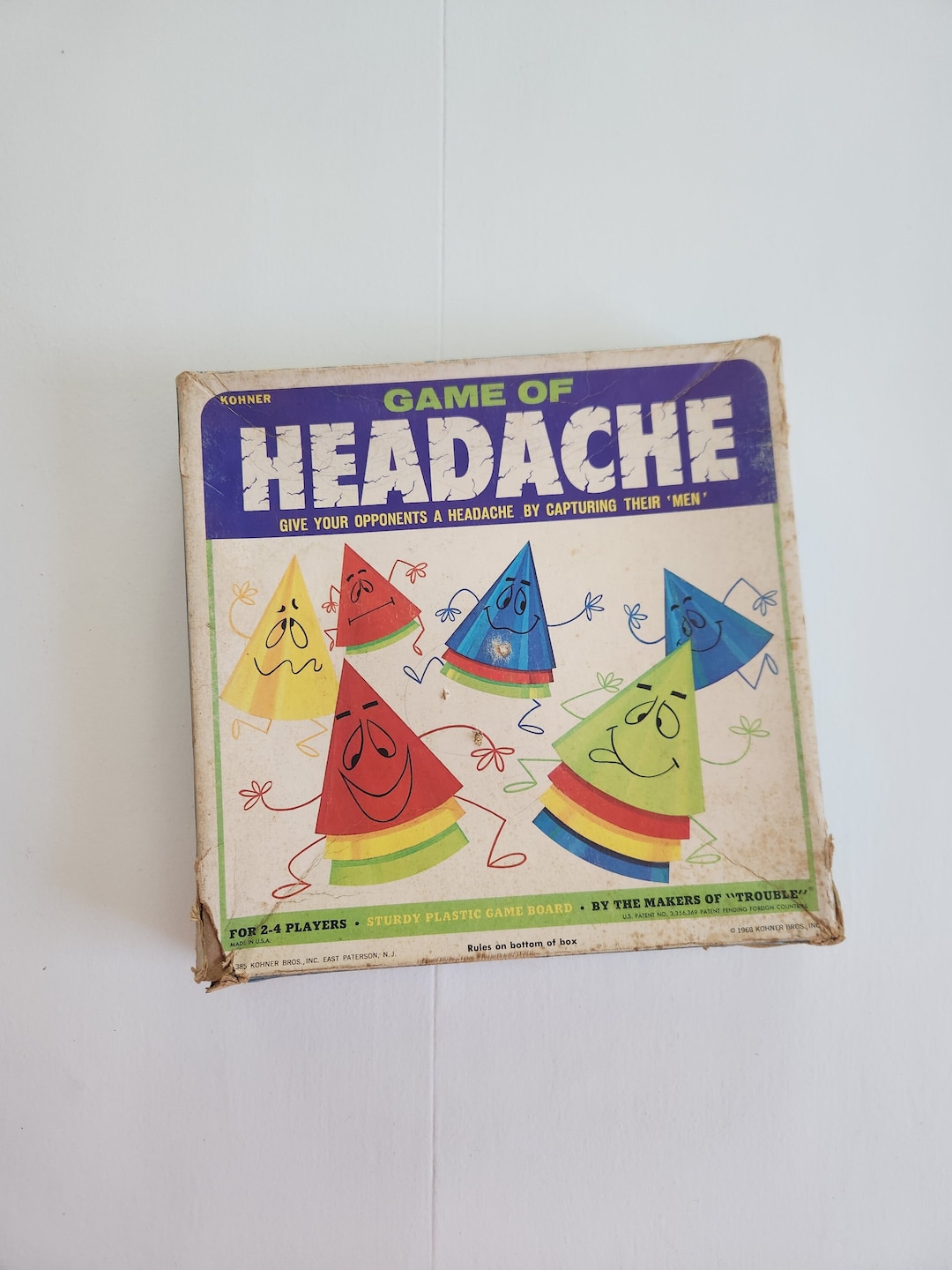 Vintage Game of Headache Pop-o-matic Board Game --- Retro 1960s Kohner ...