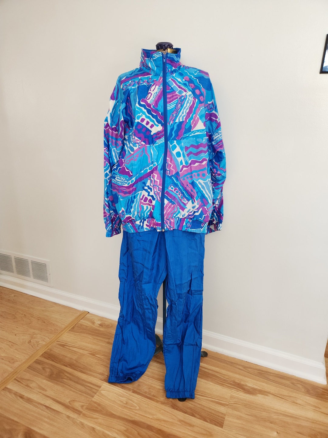 Vintage Sunterra Blue & Purple Workout Streetwear Jacket and Pants ...