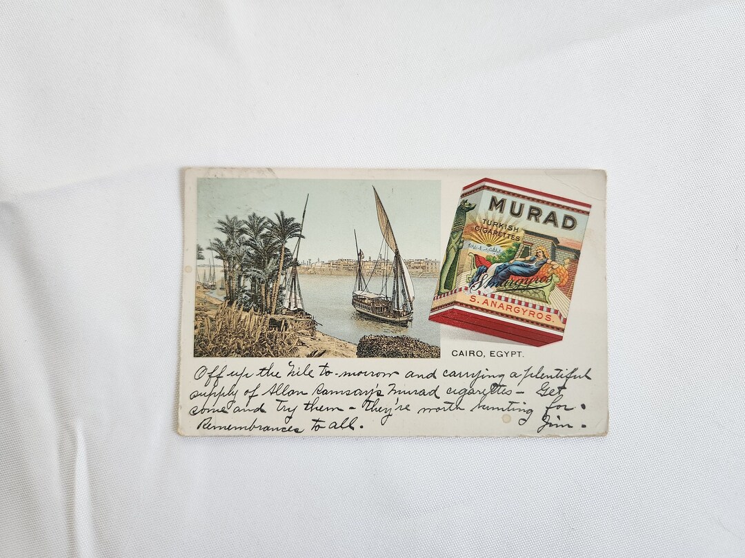 Antique Murad Cigarettes Advertising Postcard --- Vintage 1900s ...