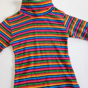 Vintage Calabash Rainbow Colors Turtleneck Sweater Retro Little Girl ...