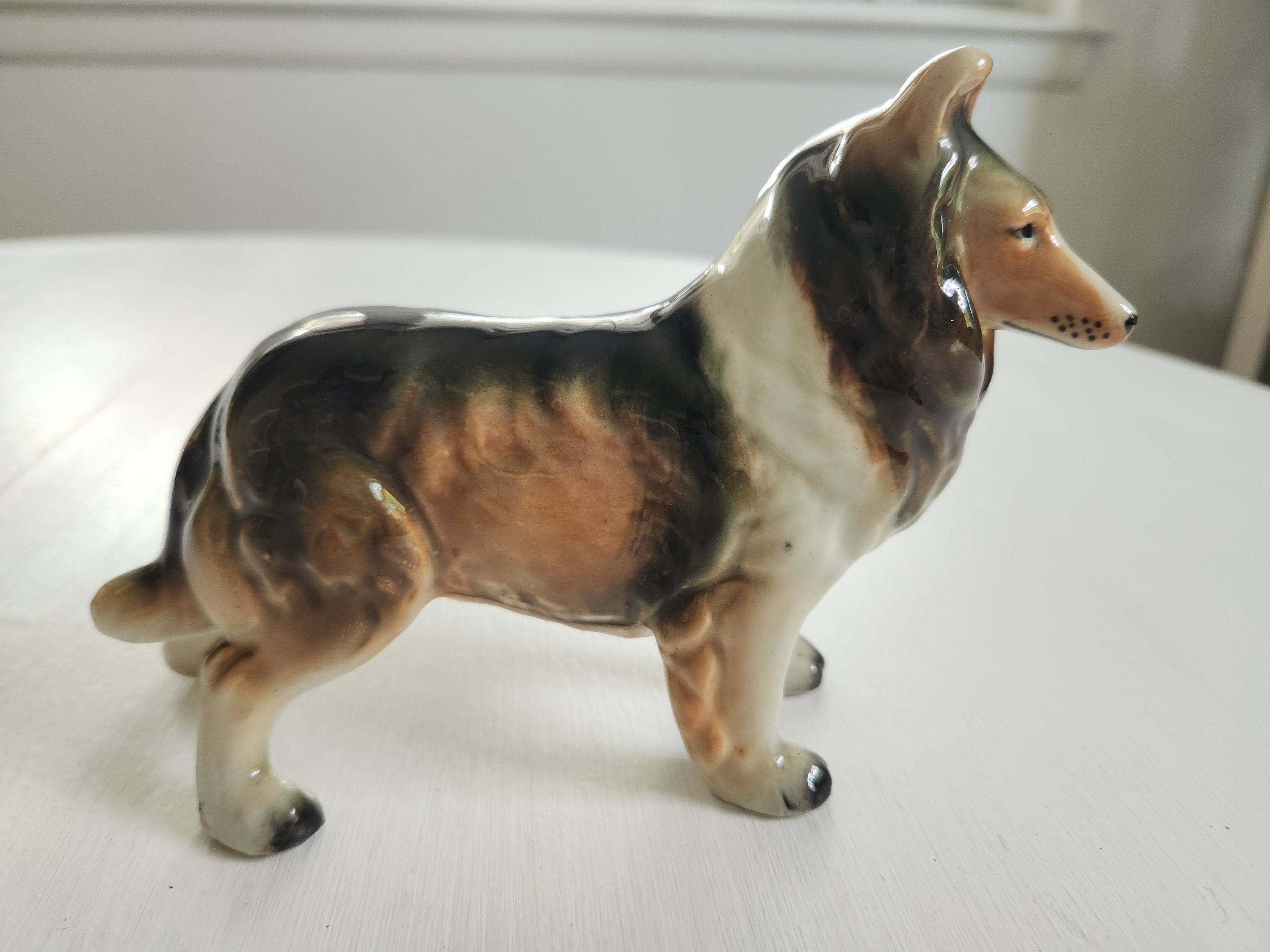 Vintage Nippon Yoko Boeki Co. Ceramic Border Collie Figurine --- Retro ...