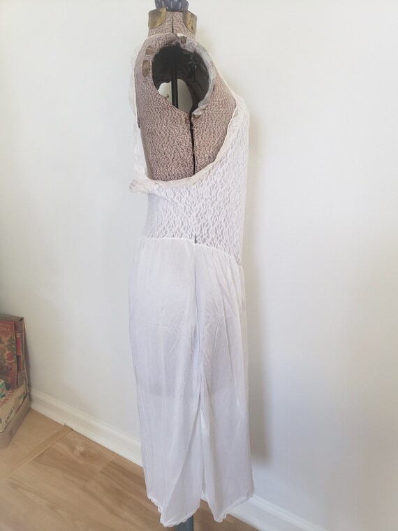 Vintage Lady Ronte White Lacy Negligee Nightie Dress … - Gem