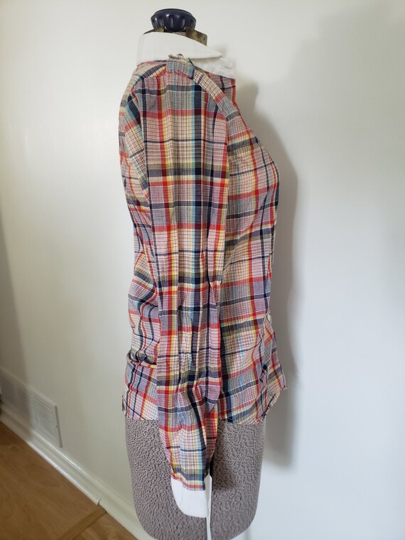 Vintage Stitches Primary Colors Plaid Shirt --- Retro… - Gem