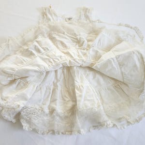 Vintage Sears White Little Girls Lacy Ruffle Slip Dress --- Retro ...
