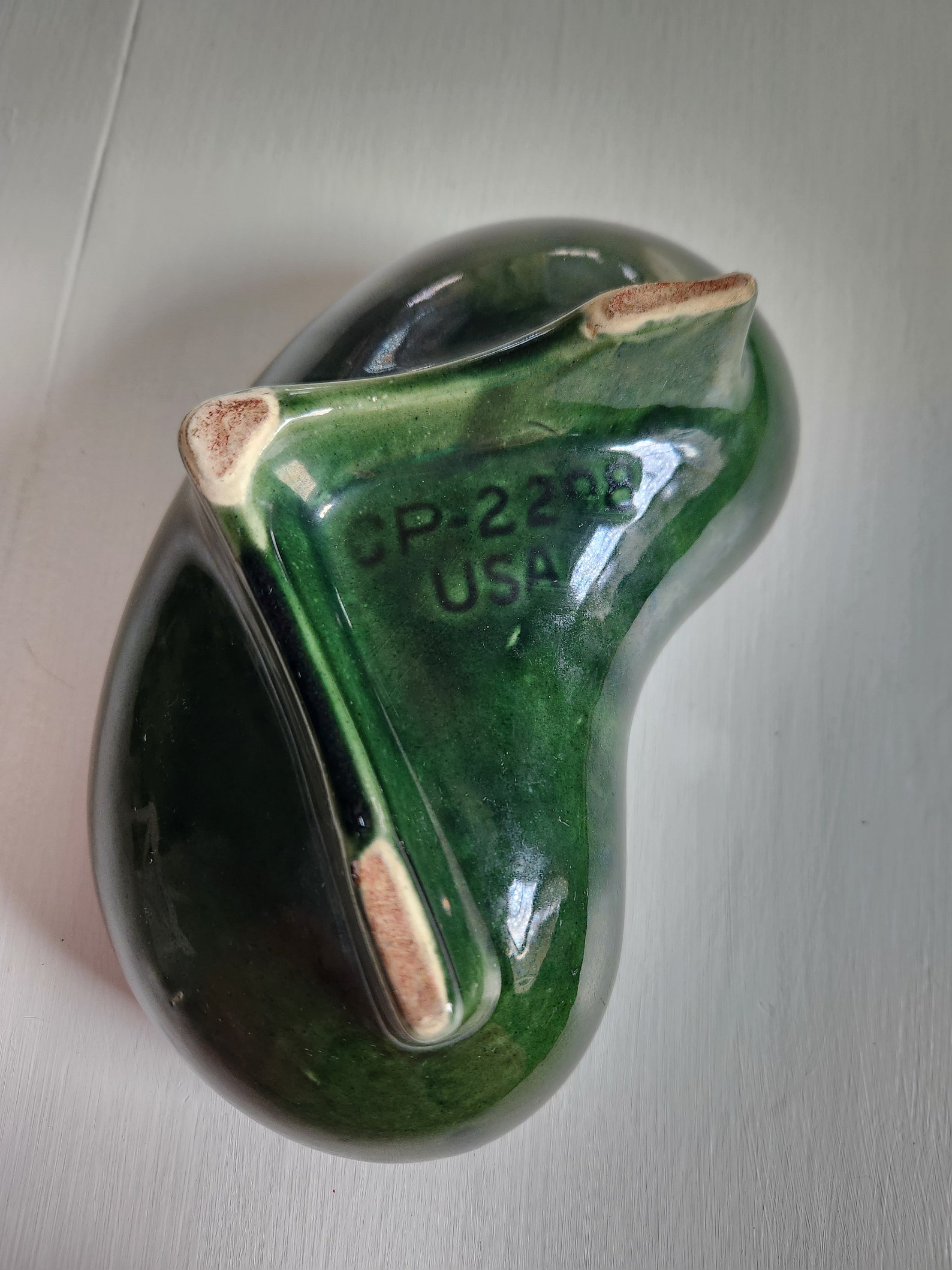 Vintage Cookson Pottery 2298 Pine Green Bean-shaped Planter - Etsy