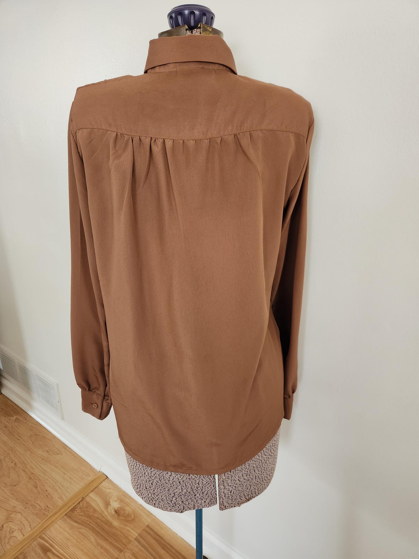Vintage Hooper Associates Chocolate Brown Button Down Blouse --- Retro ...