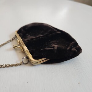 Vintage Black Velvet Coin Purse on Chain Retro Miniature - Etsy