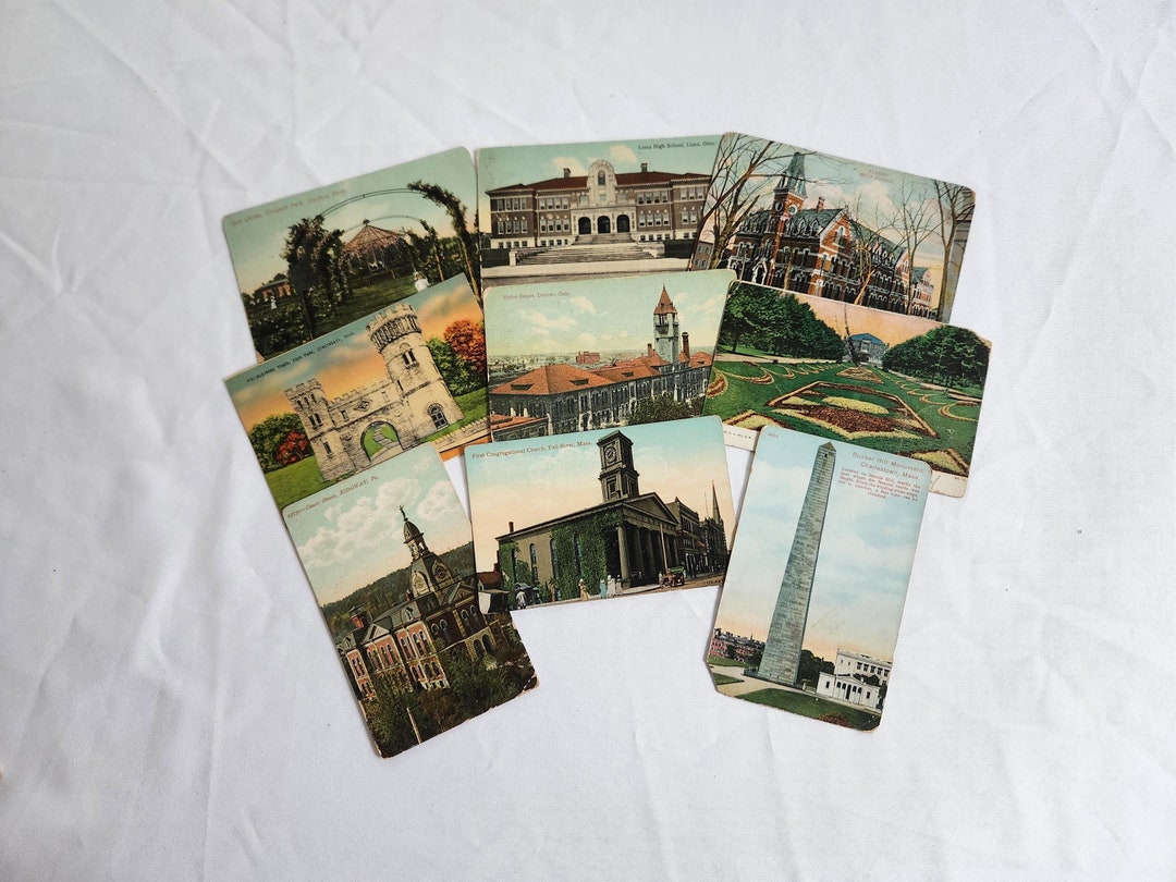 Antique Places & Landmarks Postcards - Set of Nine - Vintage Edwardian ...