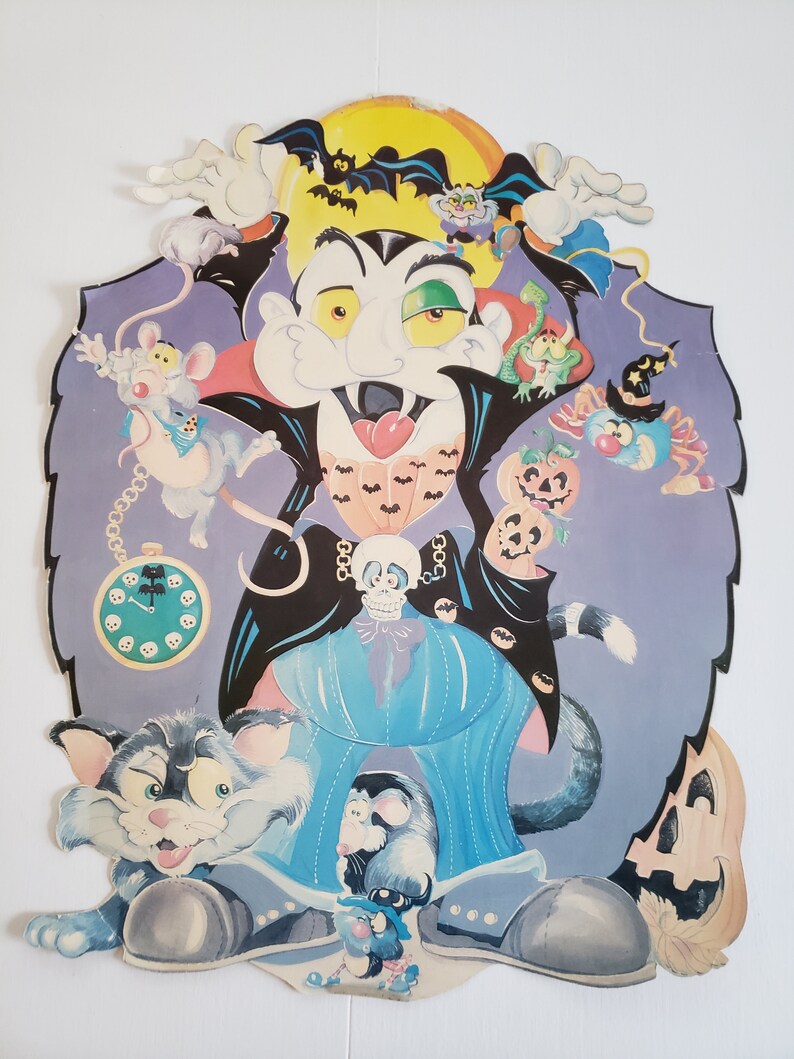 Vintage Goofy Vampire Flocked Character Retro 1980's | Etsy