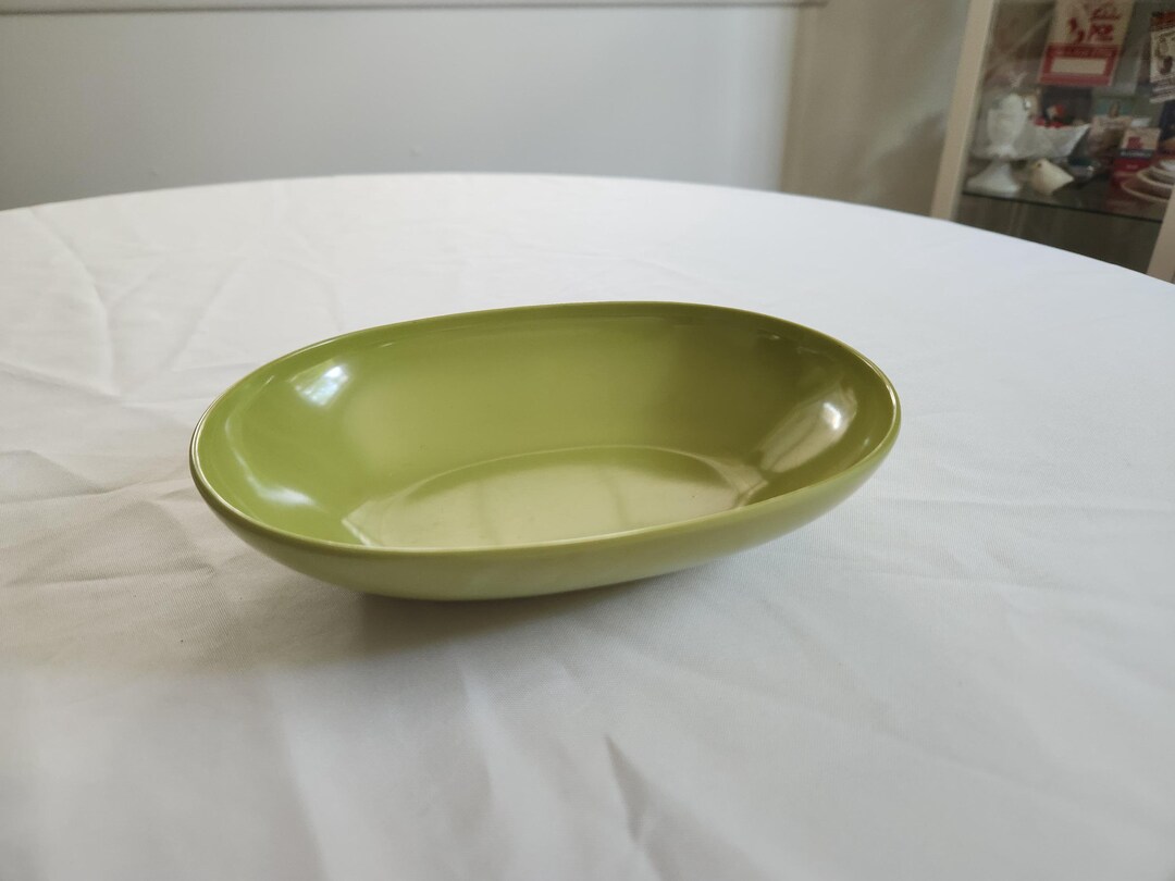Vintage Prolon Dinnerware Olive Avocado Green Melamine Oval Serving ...