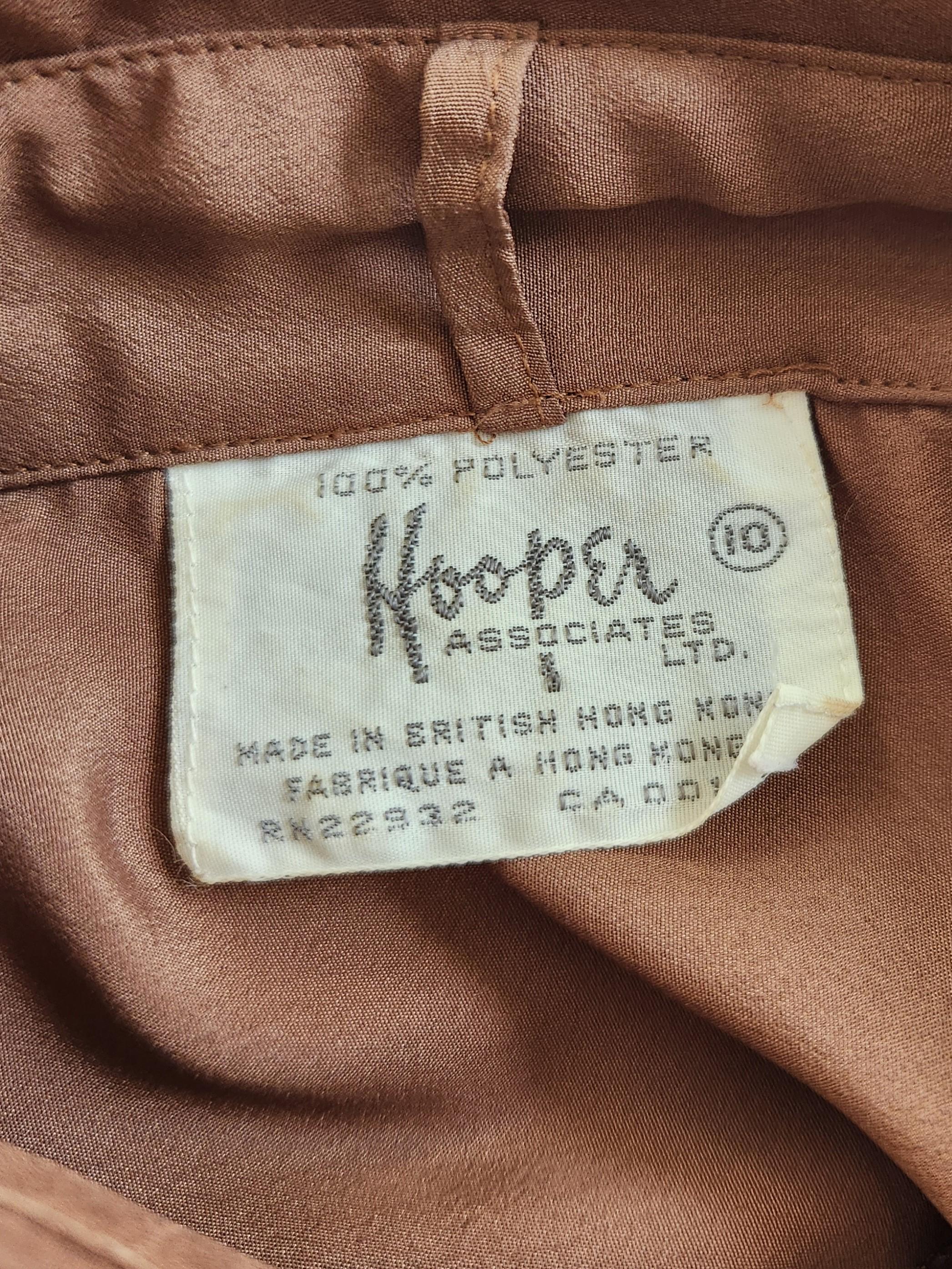 Vintage Hooper Associates Chocolate Brown Button Down Blouse --- Retro ...