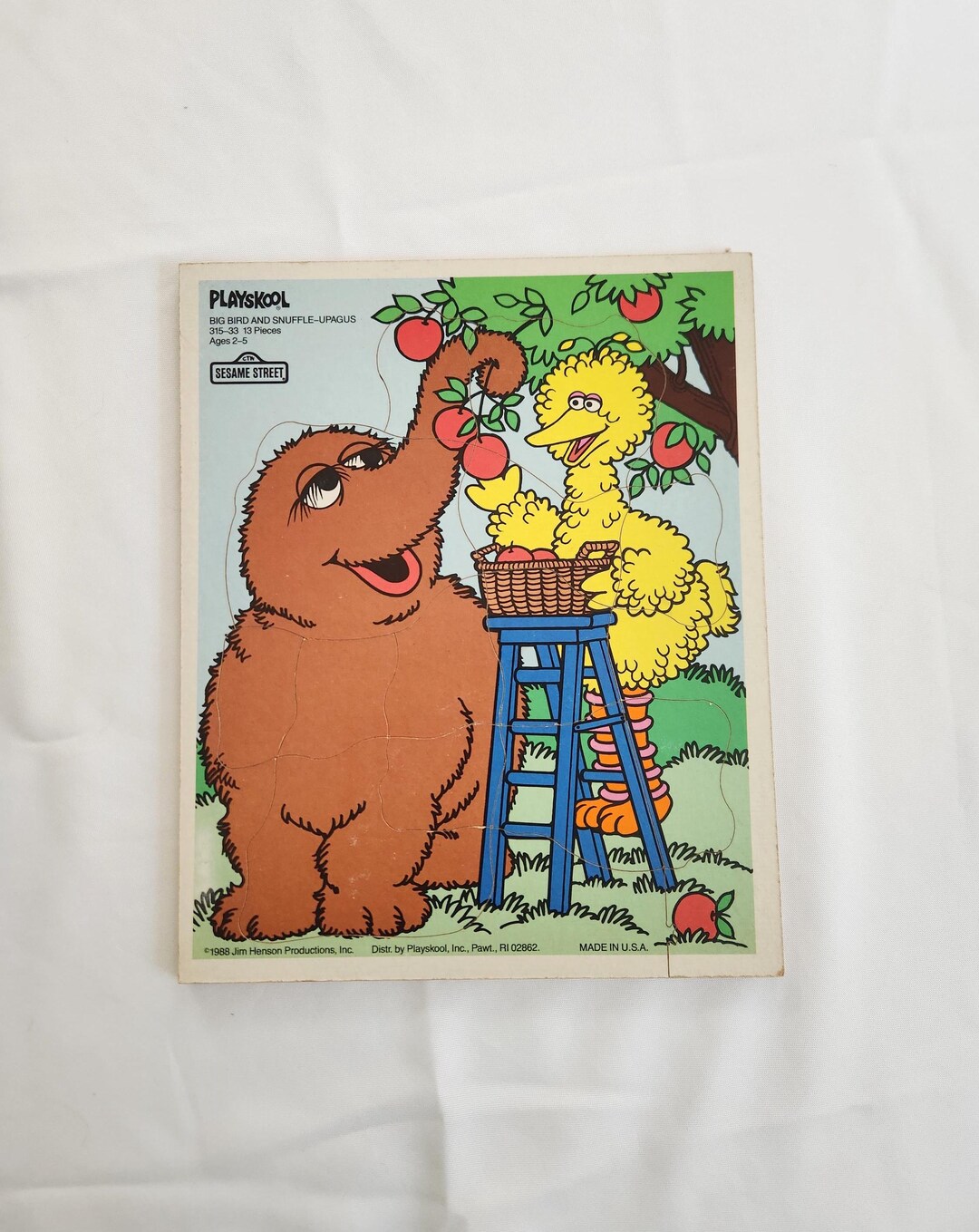 Vintage Playskool Big Bird & Snuffle-upaus Tray Puzzle -- Retro 1980s ...