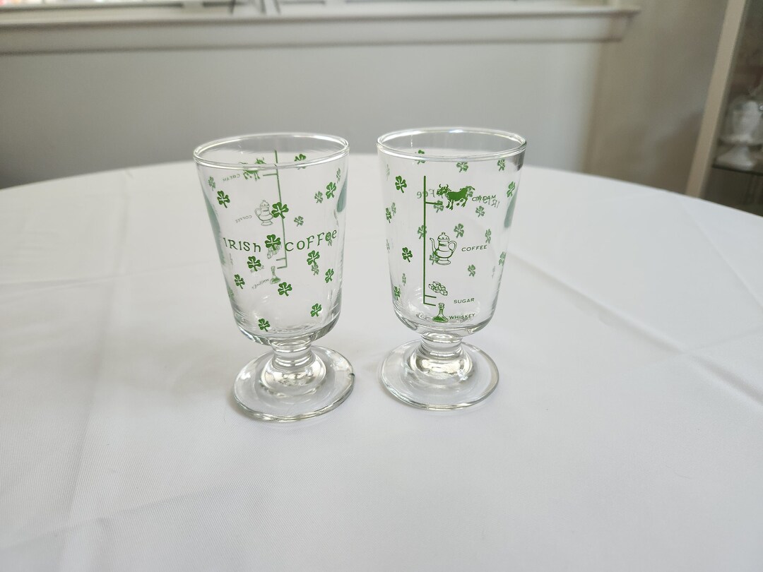 Vintage Irish Coffee Measuring Pedestal Glasses - Set of Two - Retro ...