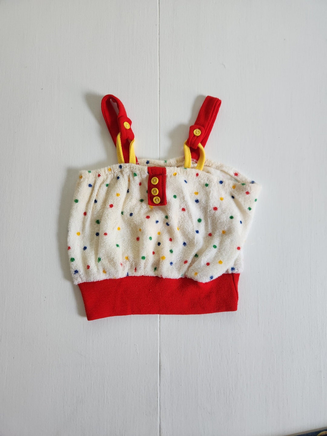 Vintage Tulip Tots Polka Dot Terrycloth Tank Top Retro Little Girl ...