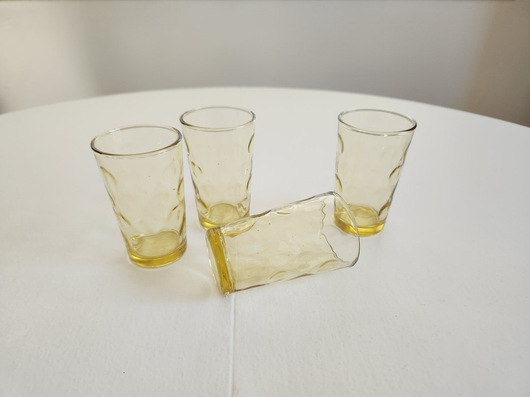 Vintage Yellow Bubble Dimple Continental Can Company Juice Glasses ...