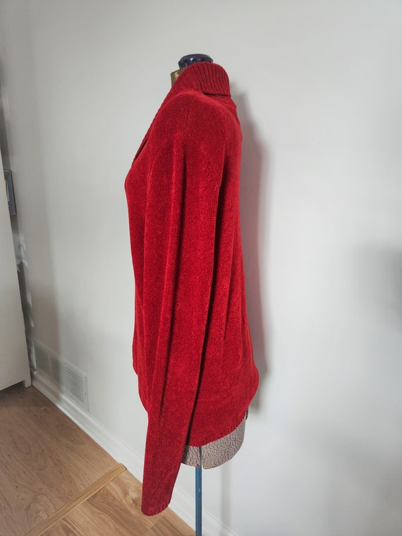 Vintage Rafaella Red Chenille Sweater --- Retro 1990s… - Gem