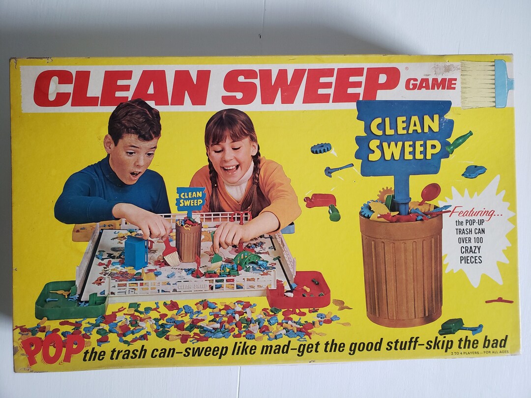 Vintage Clean Sweep Board Game --- Retro 1960s Schaper Plastic Toy No ...