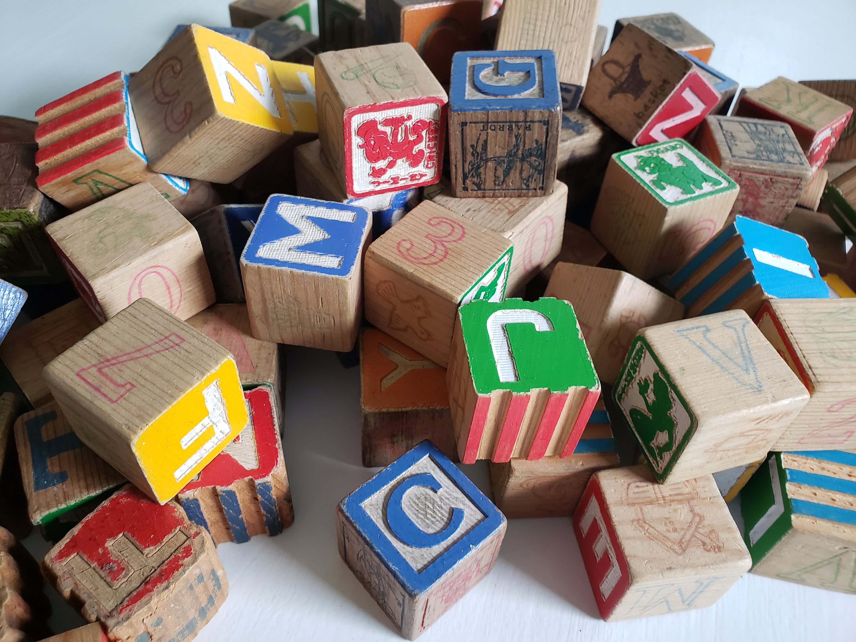 Vintage Wooden Children's Blocks Retro Baby Toddler | Etsy